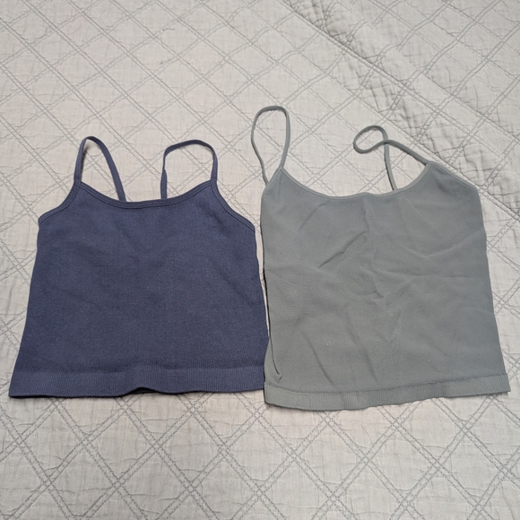 Tops | Stylish Blue And Gray Camisole Tops | Poshmark